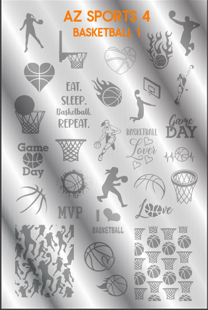 AZ SPORTS 4: BASKETBALL 1 stamping plate – Mundo de Unas