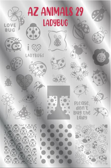 AZ ANIMAL 29: LADYBUG stamping plate – Mundo de Unas