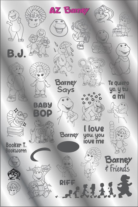 AZ BARNEY stamping plate – Mundo de Unas
