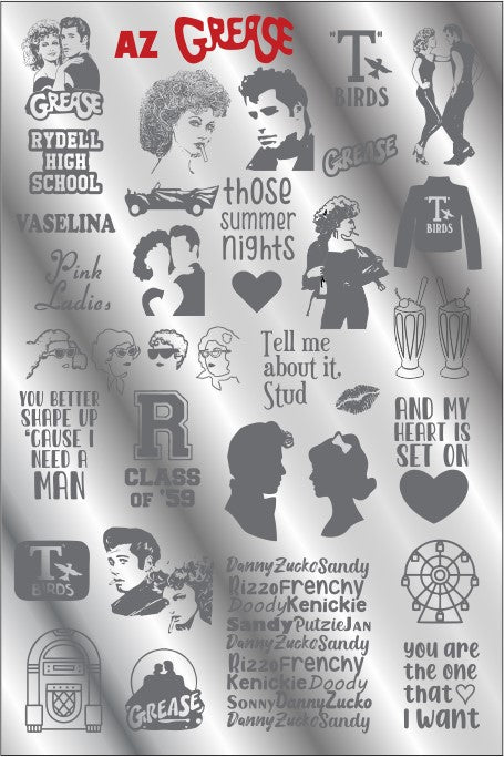 AZ GREASE stamping plate – Mundo de Unas