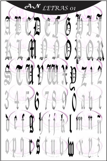 AN LETRAS 01 stamping plate – Mundo de Unas