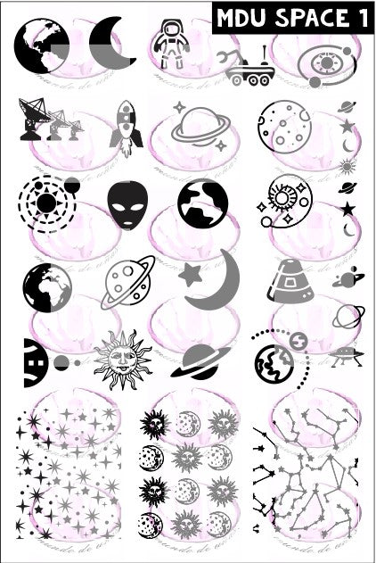 MdU Space 1 Stamping plate – Mundo de Unas