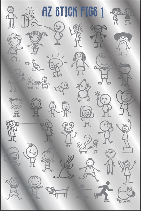 AZ STICK FIGS 1 stamping plate – Mundo de Unas
